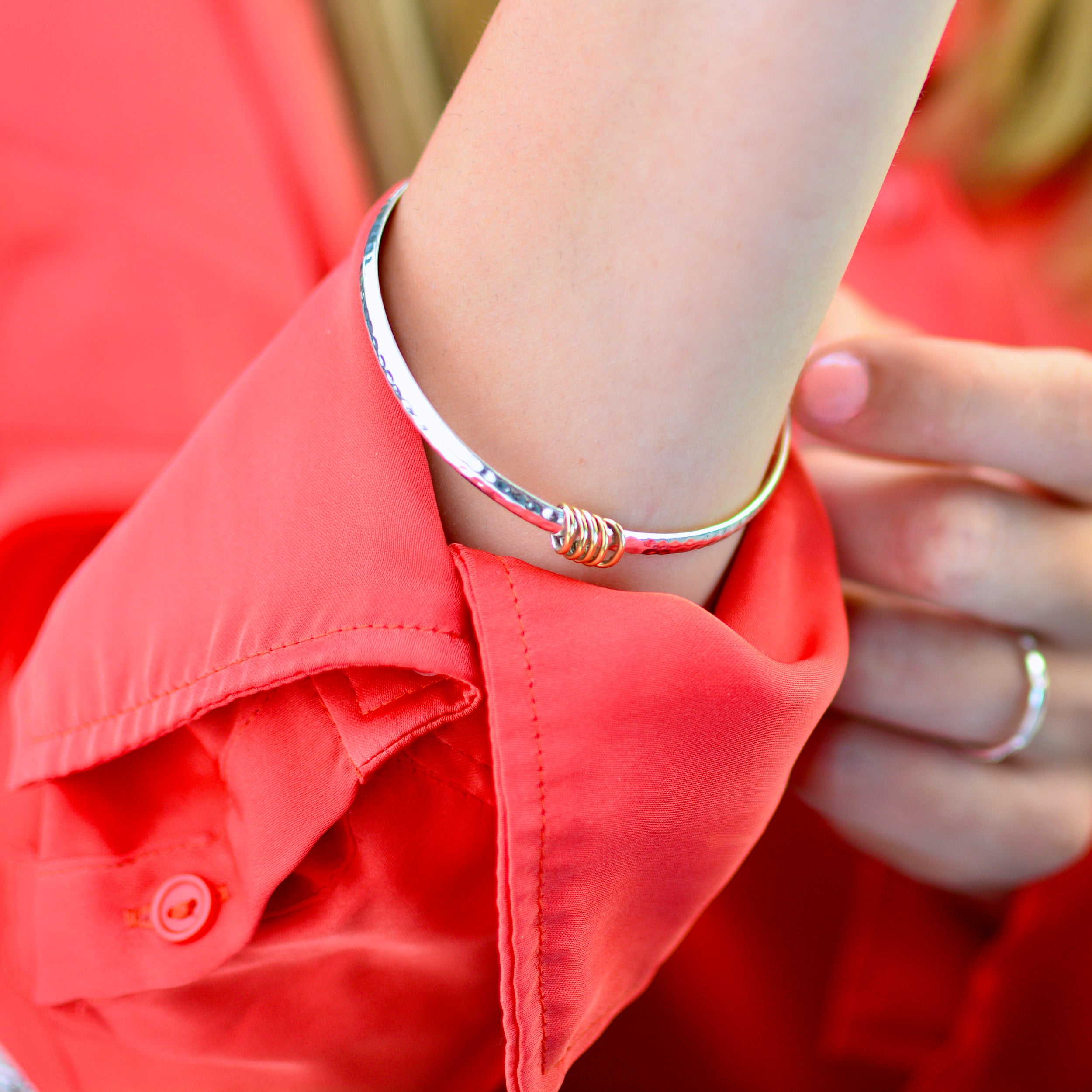 Solid Sterling Silver Five Rings 50th Birthday Bangle – Penelopetom