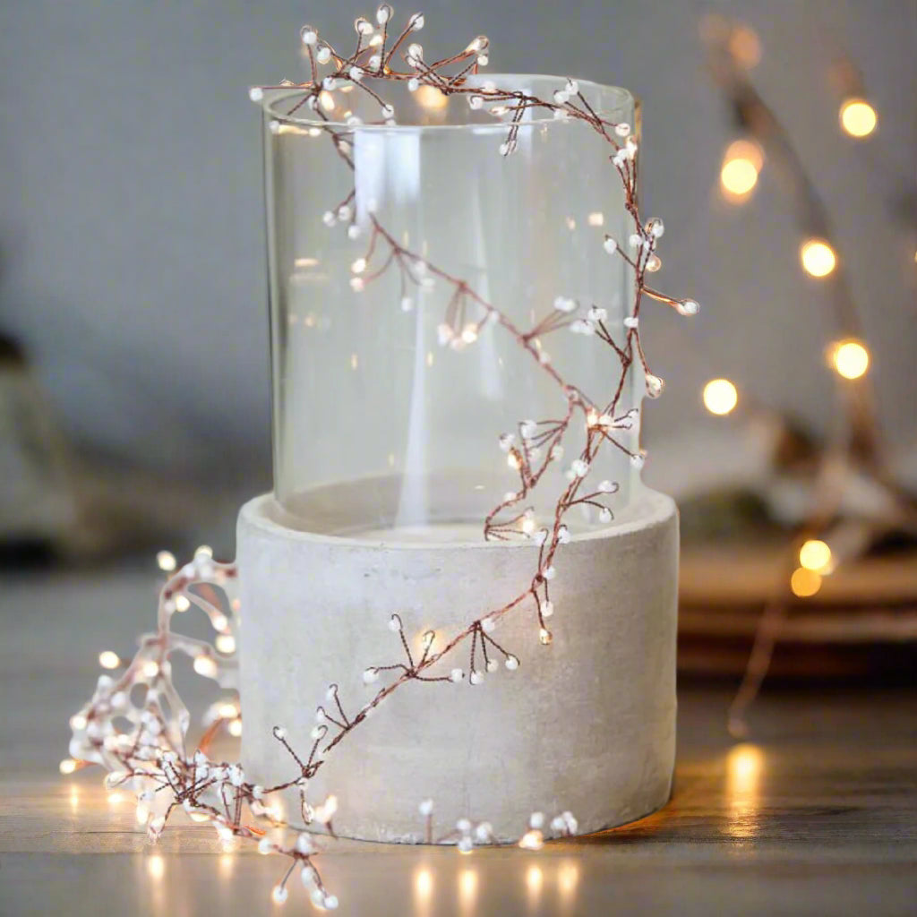 White Jewel Cluster Battery Fairy Lights | Penelopetom