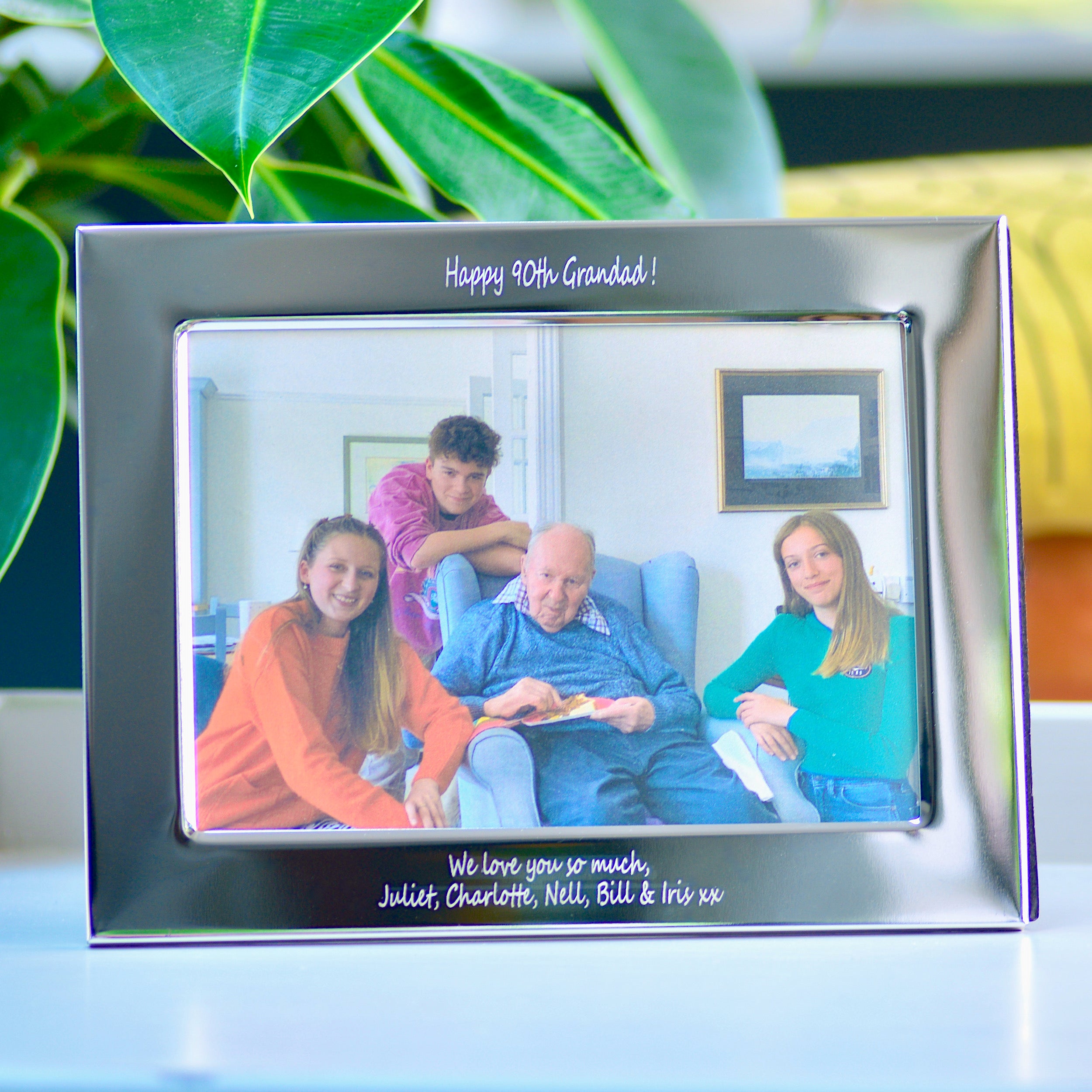 Personalised 90th Birthday Silver-Plated Photo Frame – Penelopetom