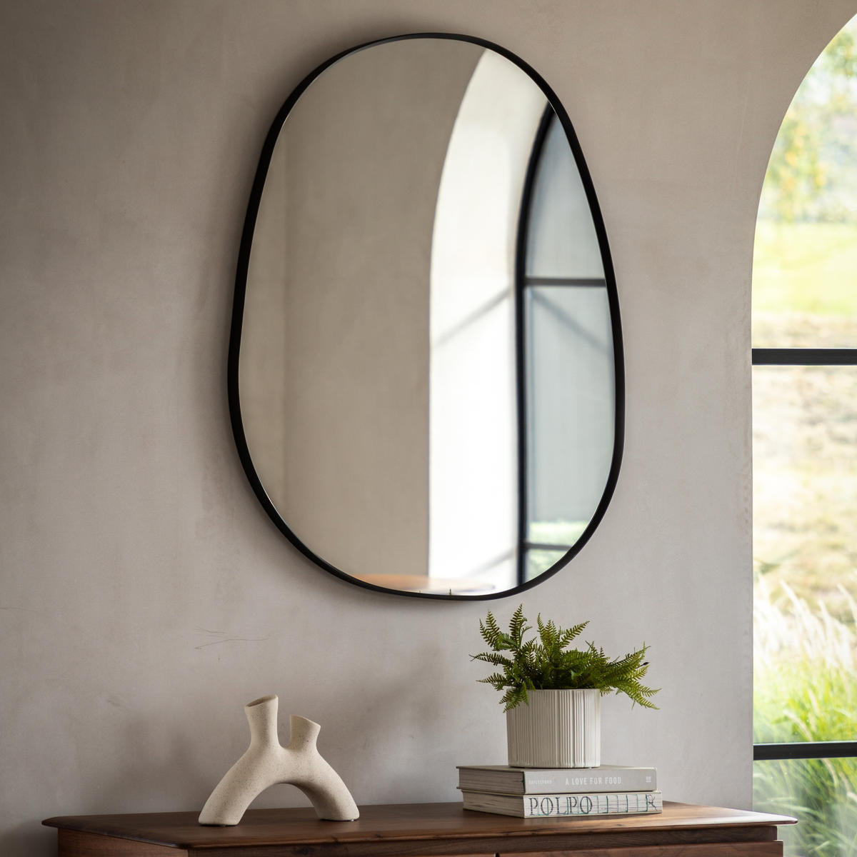 Large Pebble Mirror in Black – Penelopetom