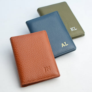 Monogram leather card case store