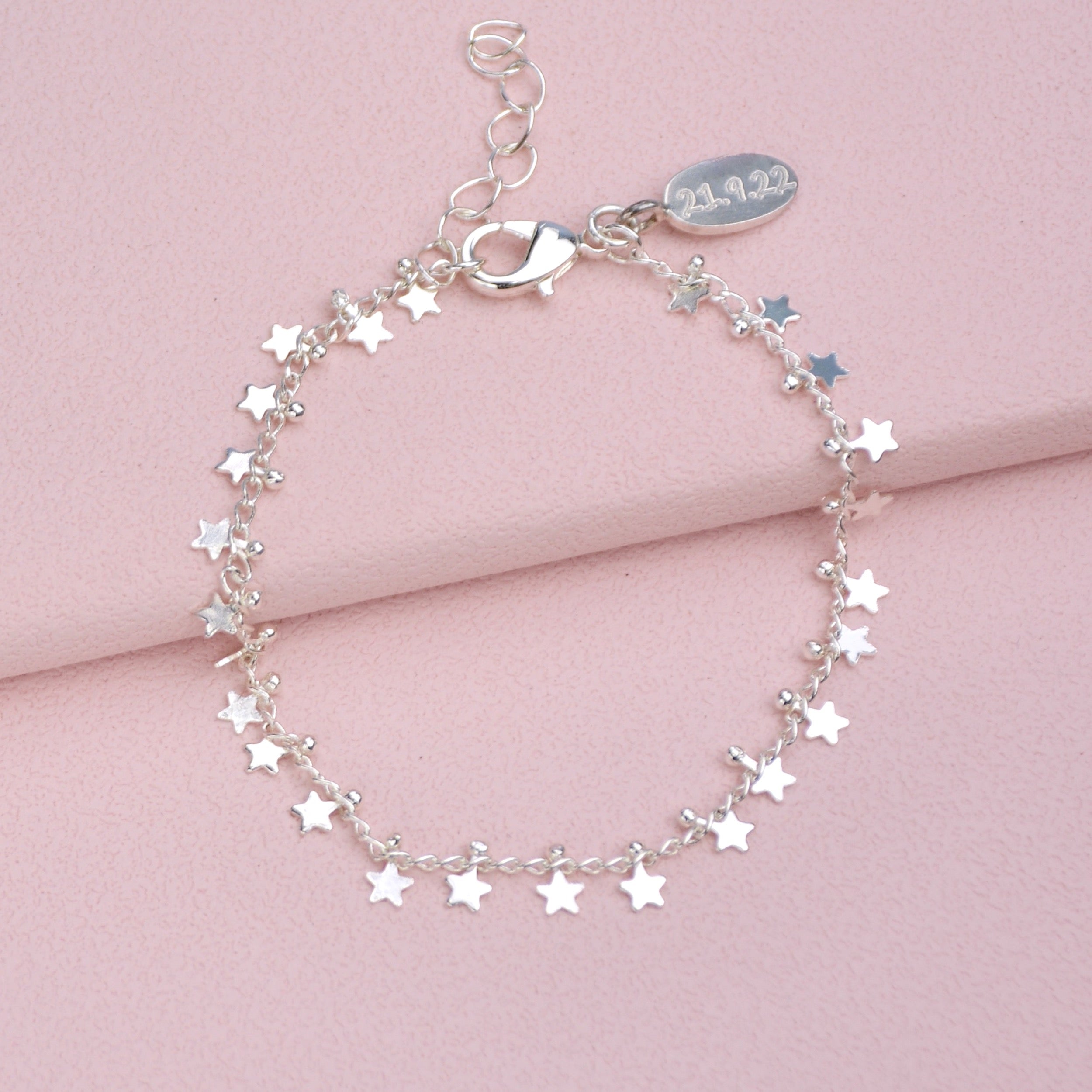 Personalised Mini Silver Star Cluster Bracelet – Penelopetom