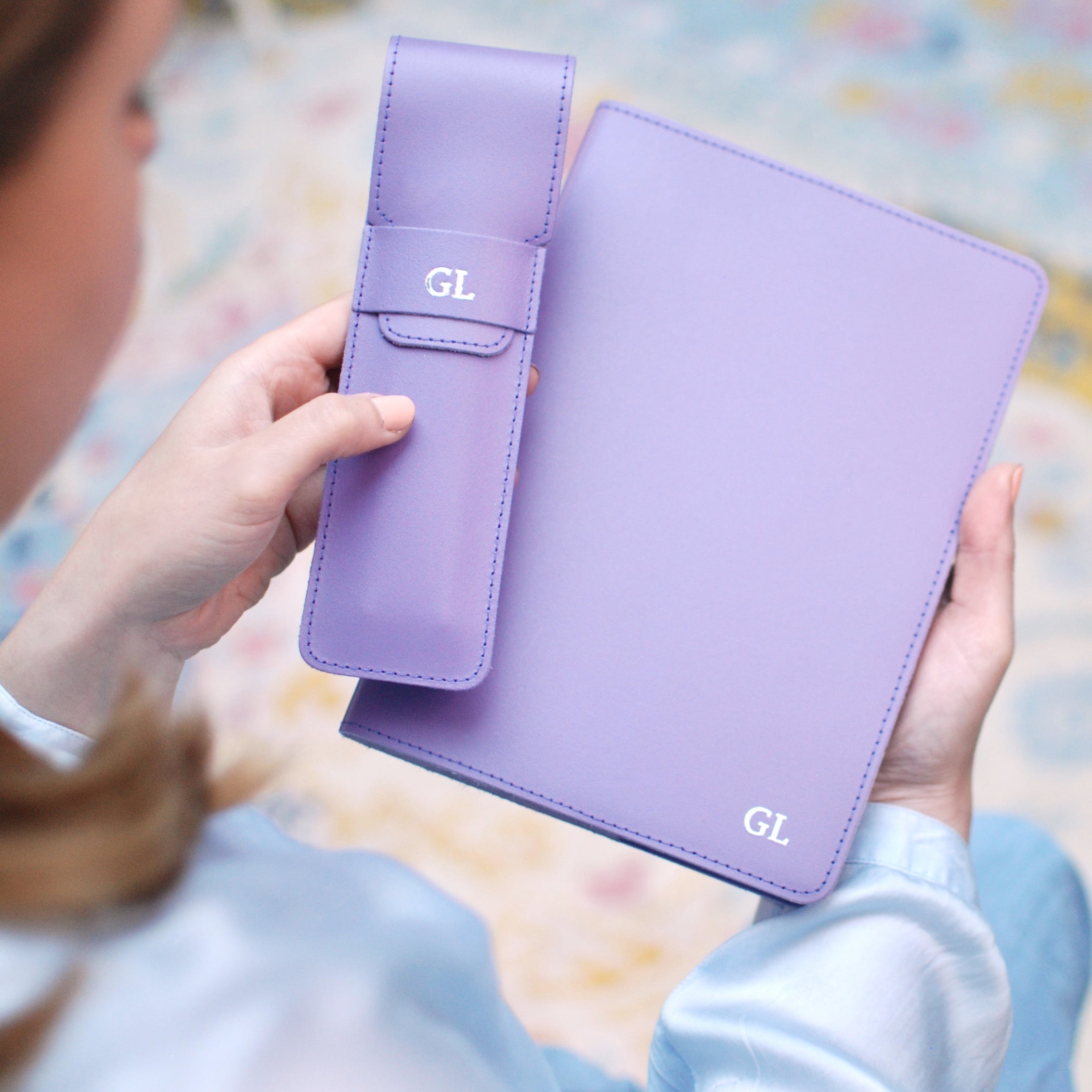 Monogram Leather A5 Notebook and Pencil Case Set – Penelopetom