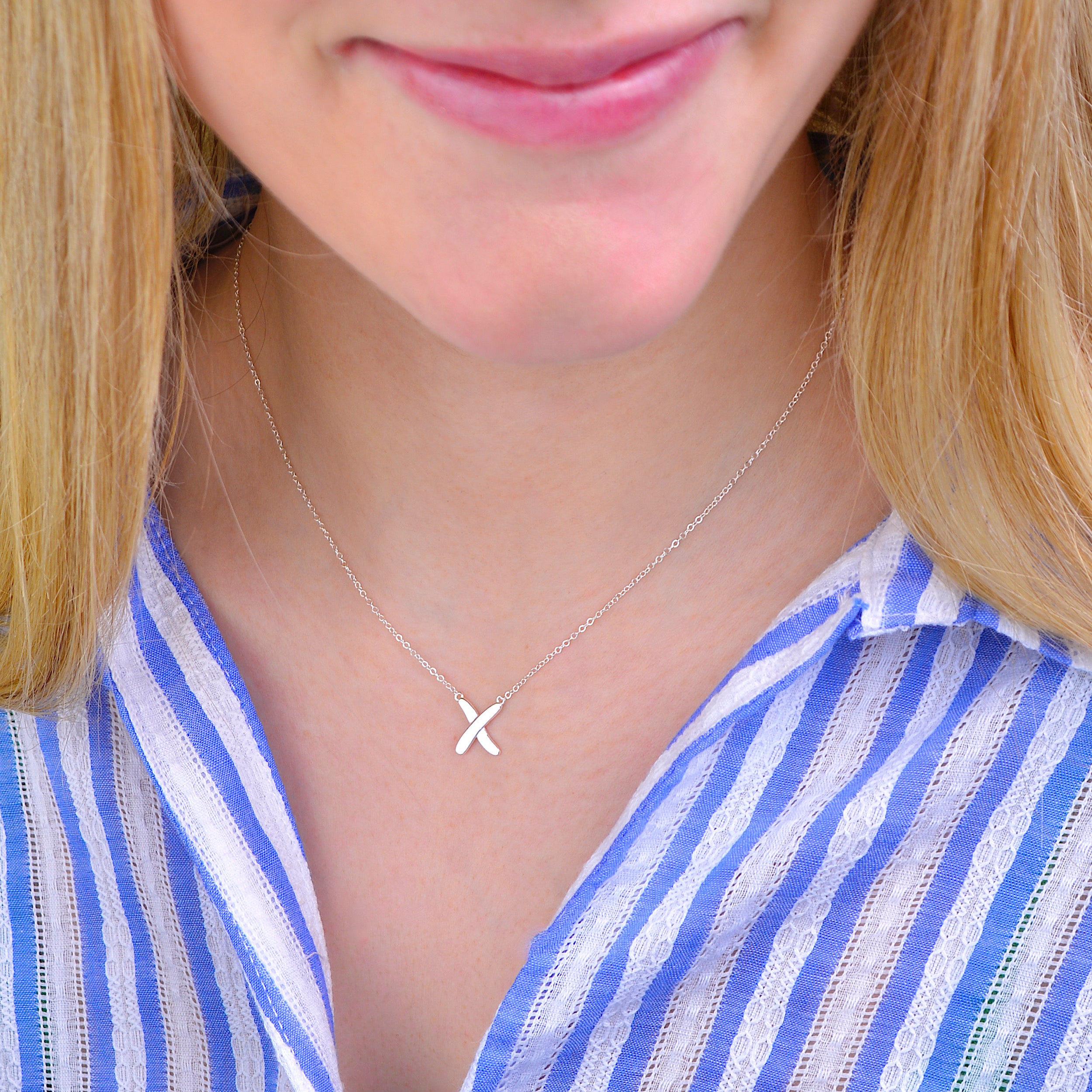 Personalised Sterling Silver Kiss Necklace – Penelopetom